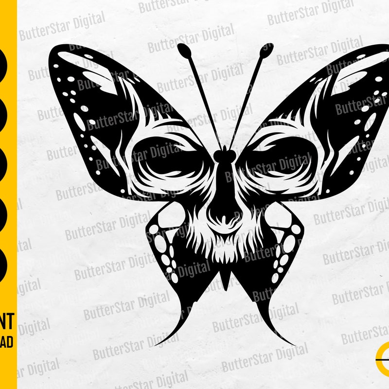Skull Butterfly Tattoo - Etsy