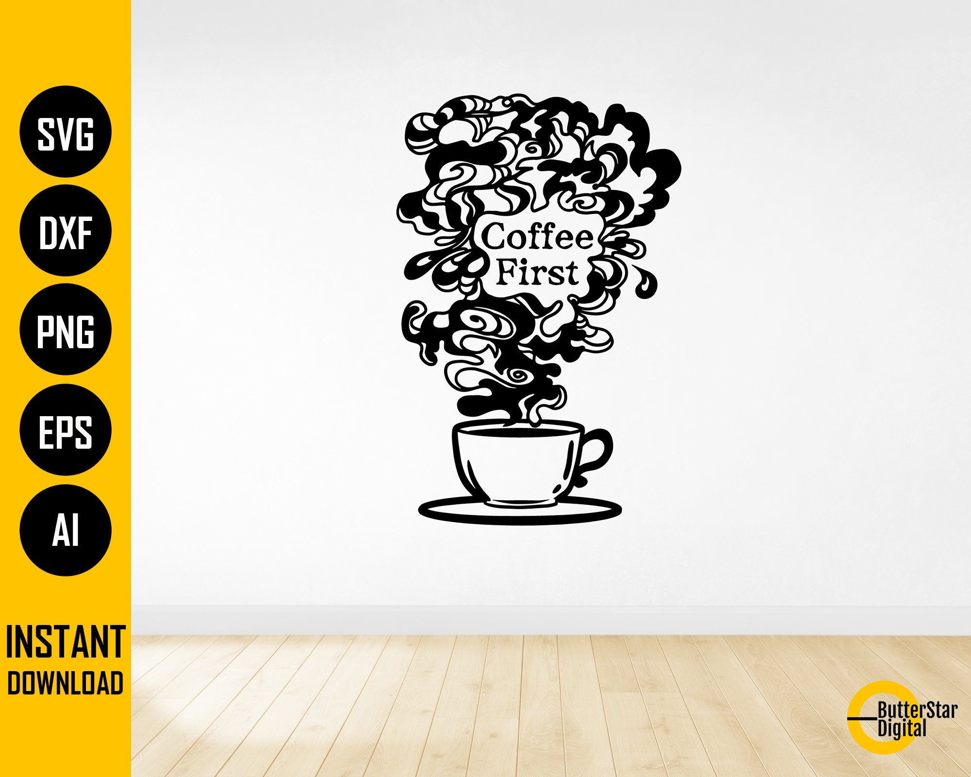 Coffee First SVG Caffeinated SVG Coffee Sayings Quotes - Etsy