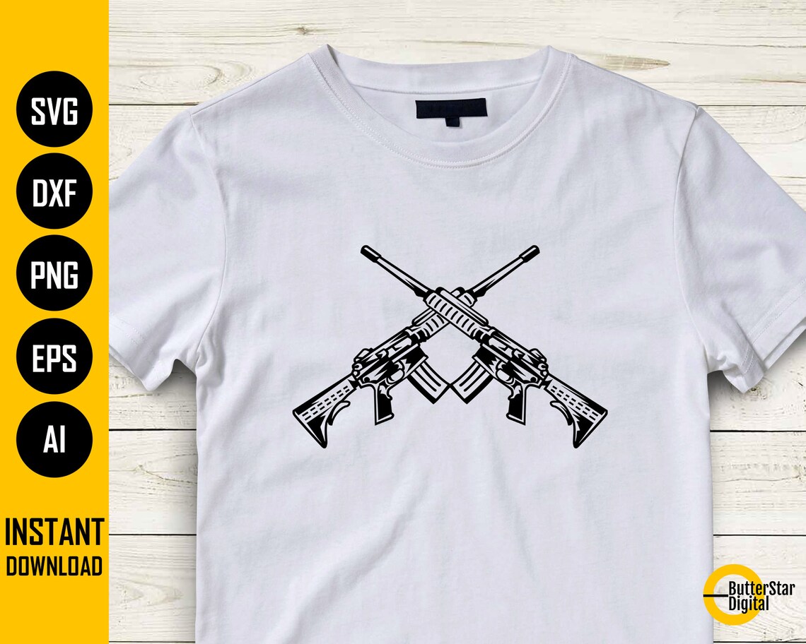 Crossed Rifles SVG Semi Automatic SVG Guns SVG Firearm - Etsy