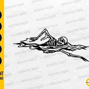 Swimming Skeleton SVG | Swimmer SVG | Ocean Pool Dive Diver Diving Athlete Swim | Cut Files Clip ...