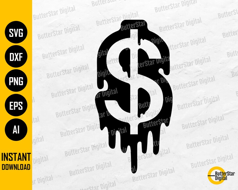 Dripping Dollar Sign SVG Money SVG Cash SVG Rich Finance - Etsy