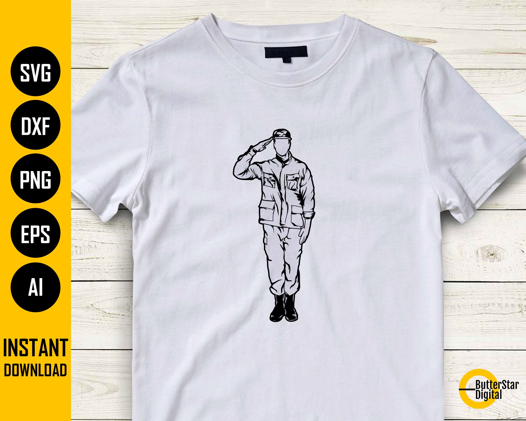 Soldier Salute SVG | Marine Saluting SVG | Army SVG | Military Svg ...