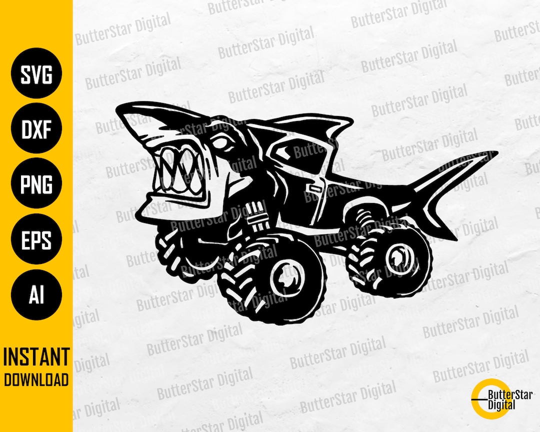 Shark Monster Truck SVG | Muscle Car SVG | off Roading SVG | 4x4 ...