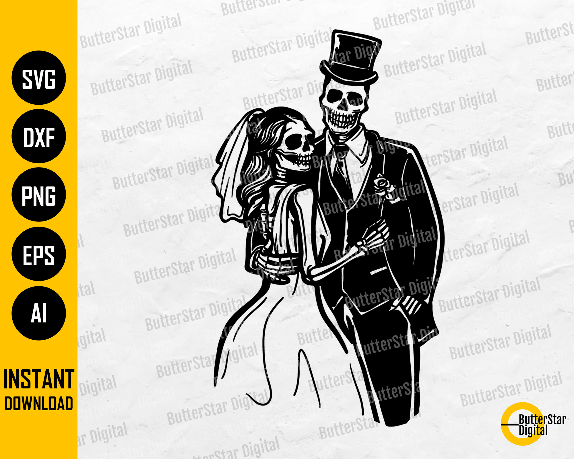 Skeleton Wedding SVG Dead Lovers SVG Gothic Bride Groom - Etsy Canada