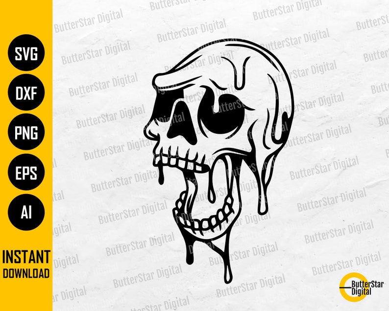 Dripping Skull SVG Skeleton SVG Gothic Decal T-shirt - Etsy