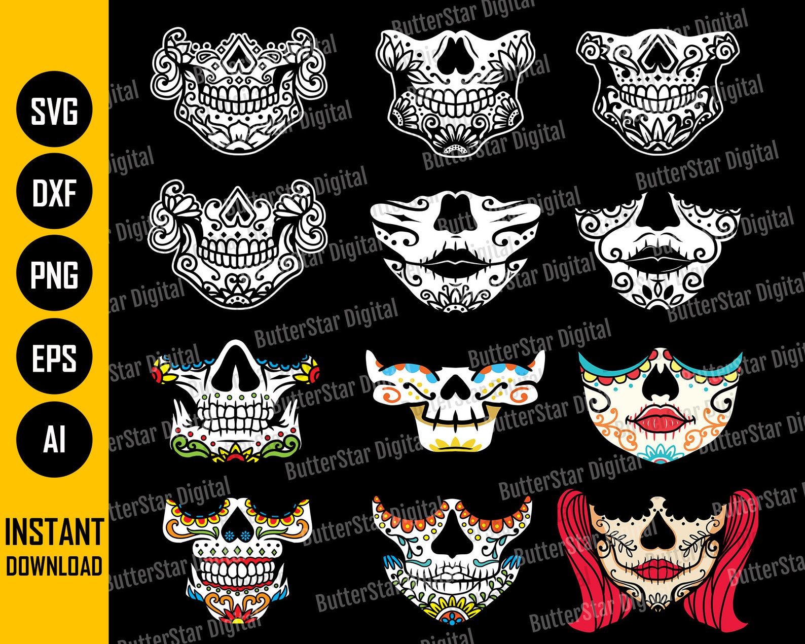 HUGE Face Mask BUNDLE SVG | 82 Quality Unique Original Facemask Designs ...