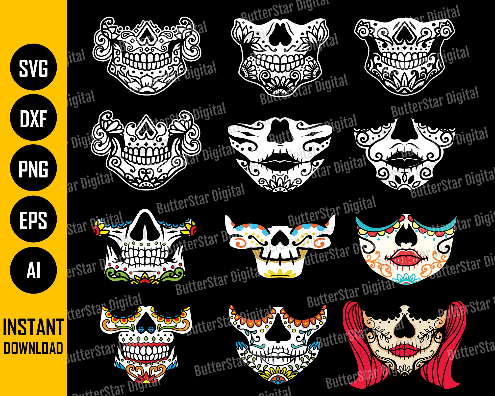 HUGE Face Mask BUNDLE SVG | 82 Quality Unique Original Facemask Designs ...