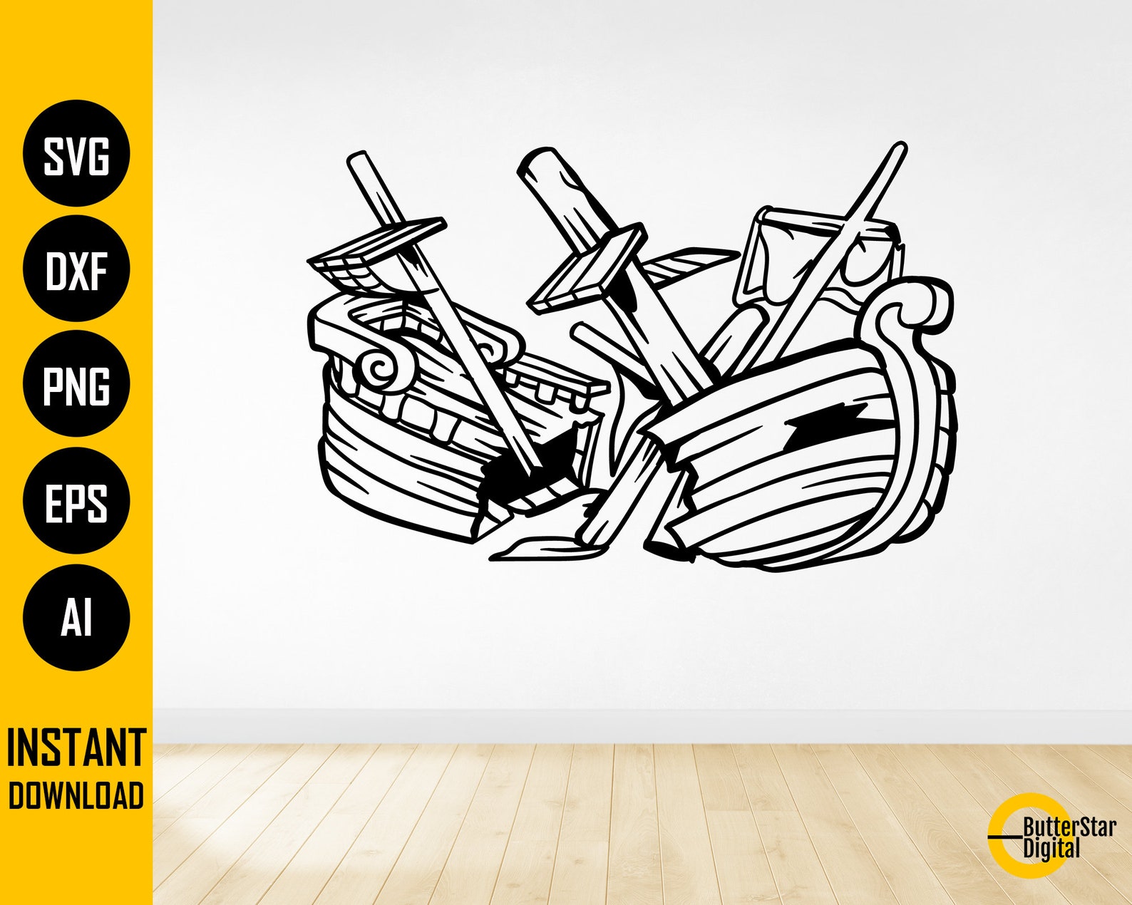 Shipwreck SVG Pirate SVG Diving Decals Illustration - Etsy