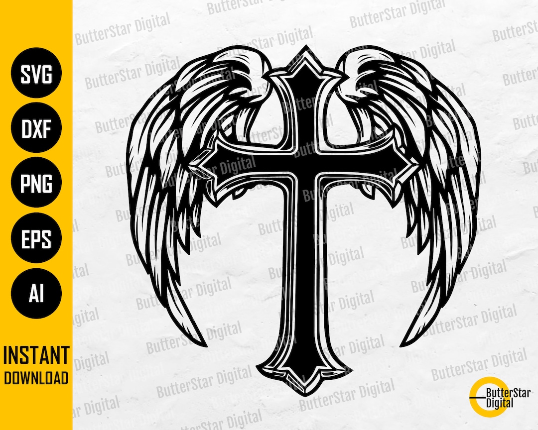 Cross With Wings SVG | Heaven SVG | Angel SVG | Religious Decal T-shirt ...