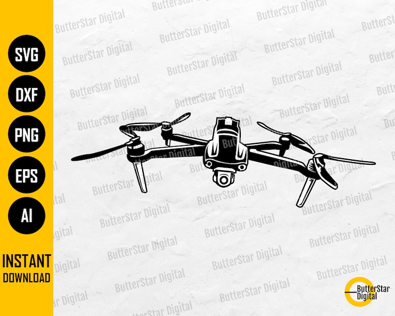 Drone SVG / UAV SVG / Cámara Drone Pilot Svg / Quadcopter Decal ...
