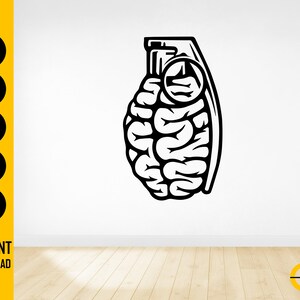 Brain Grenade SVG | Mind SVG | Intellect Intelligent Smart Focus Idea ...
