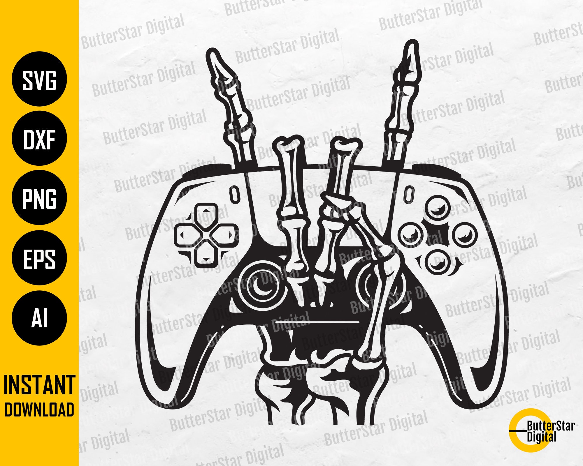 Skeleton Controller SVG Joystick SVG Video Gamer T-shirt - Etsy