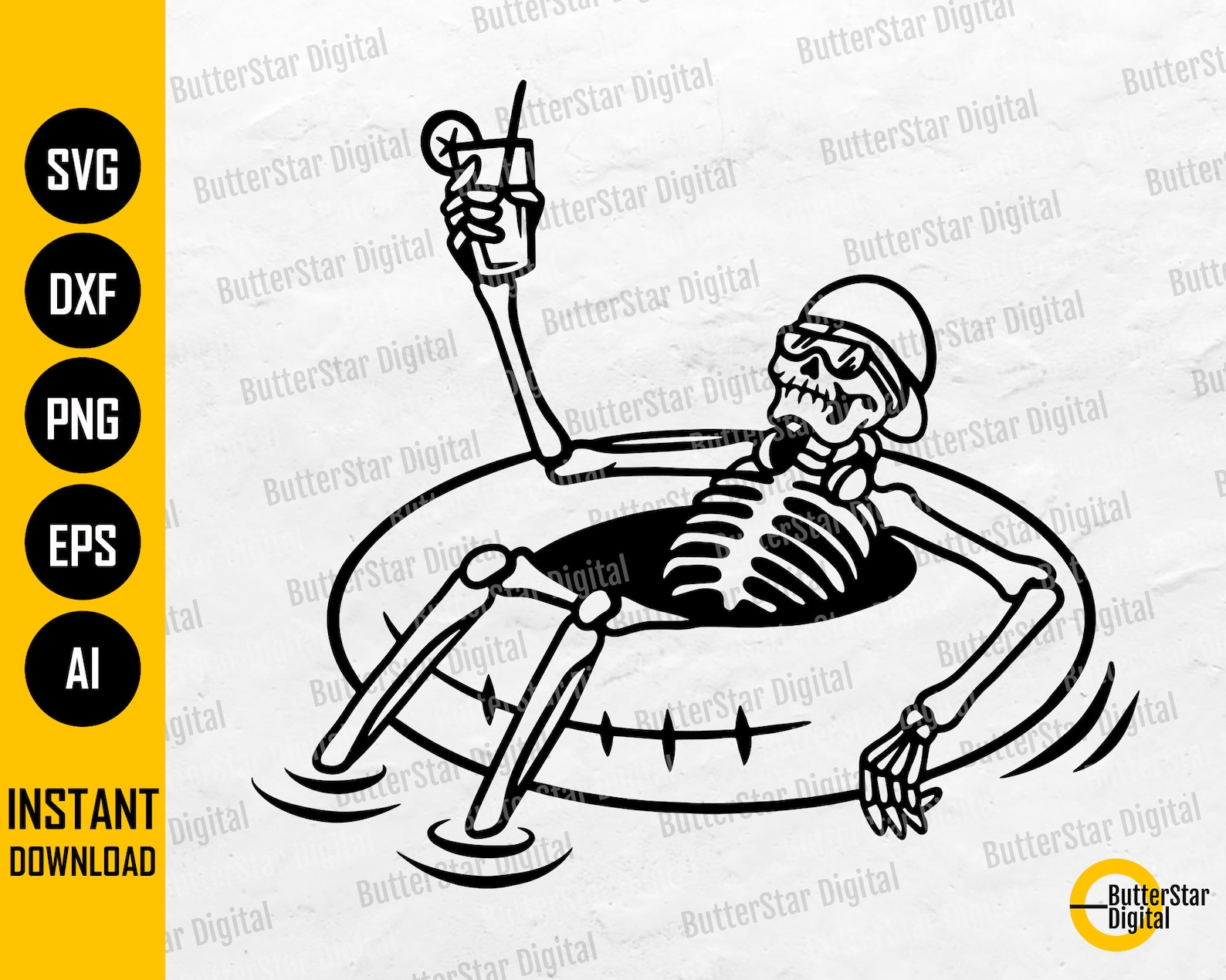 Floating Skeleton SVG Sunglass Skull SVG Floater SVG - Etsy