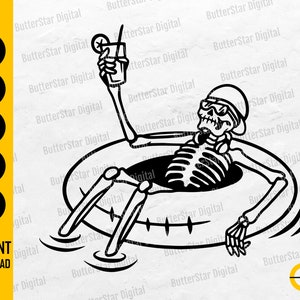 Floating Skeleton SVG Sunglass Skull SVG Floater SVG - Etsy