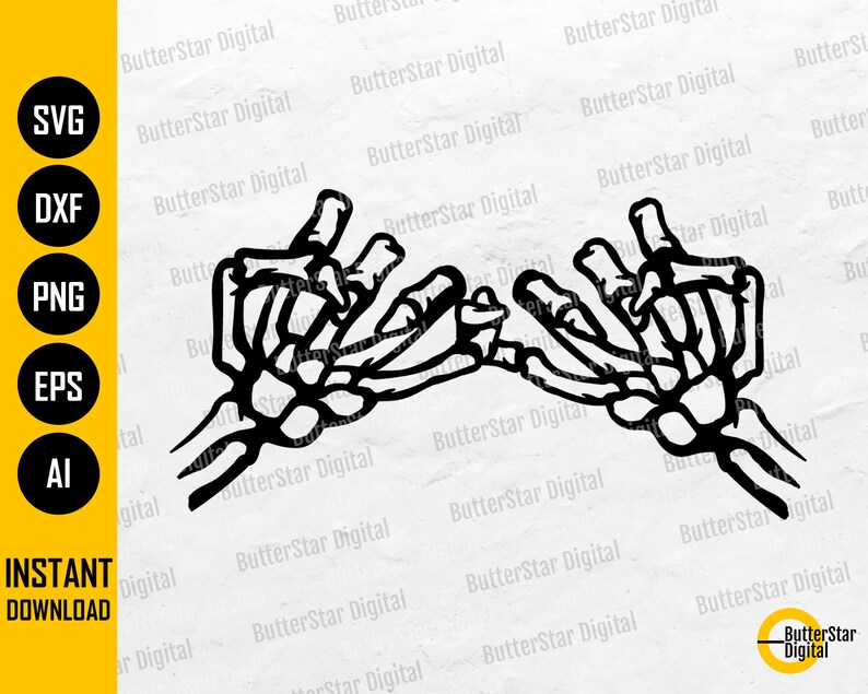 Skeleton Pinky Promise SVG Bones Tattoo Decal T-shirt - Etsy