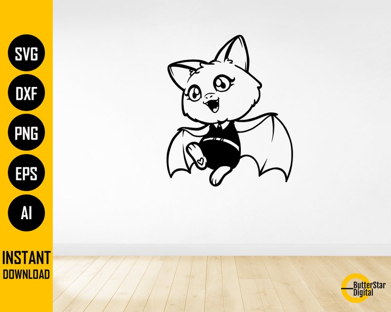 Cute Vampire Bat SVG | Kids Halloween T-shirt Decal Sticker Graphics ...