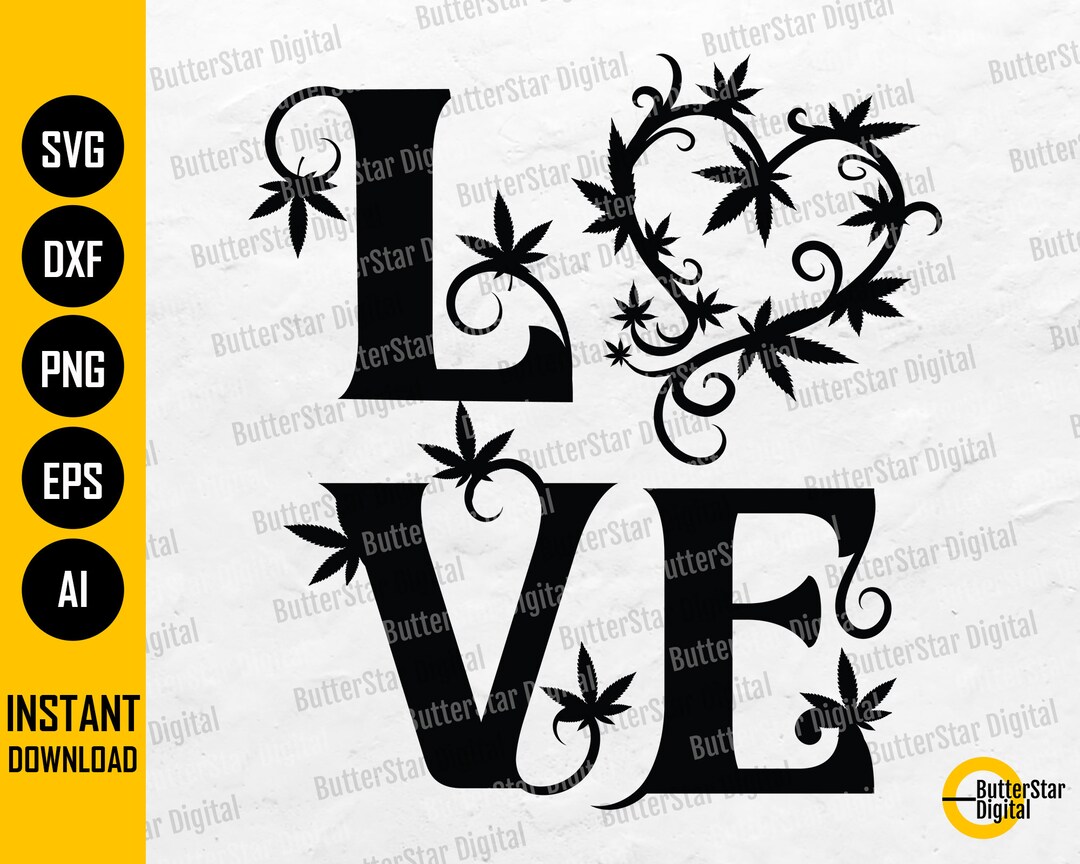 Weed Love SVG Cannabis Wreath SVG Stoner T-shirt Sticker Decals Gift ...