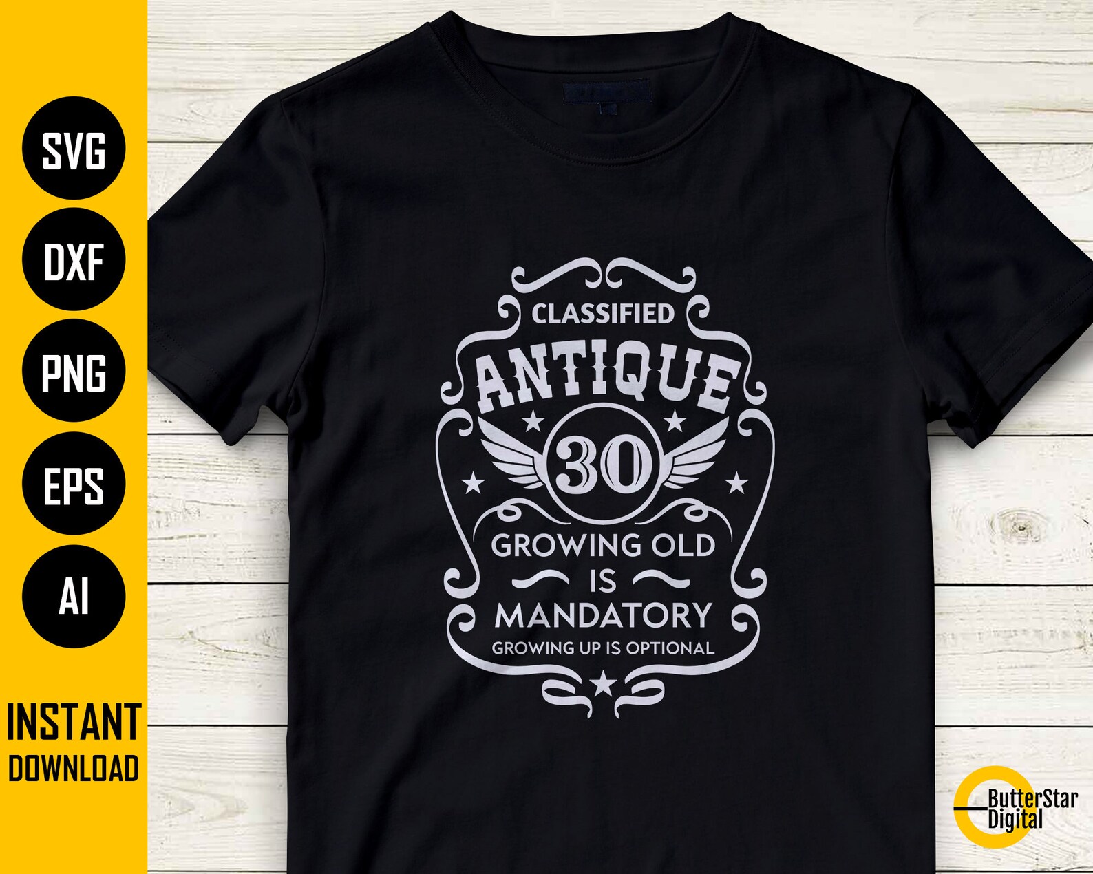 30th Birthday SVG 30 Years Old Thirty Shirt Gift Decal | Etsy