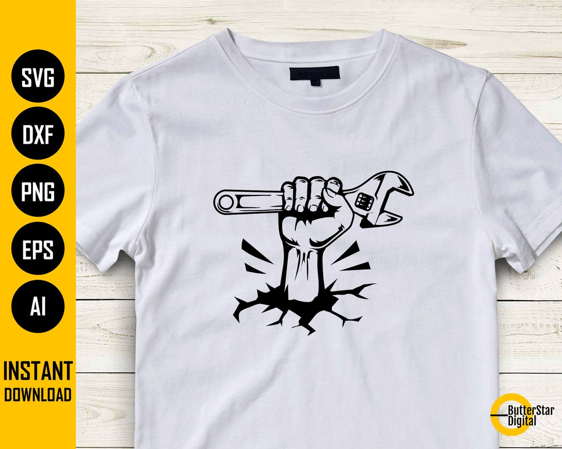 Smashing Adjustable Wrench SVG Hand Holding Spanner SVG - Etsy