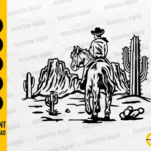 Cowboy in the Desert SVG | Cactus SVG | Western Scene SVG | Cricut ...