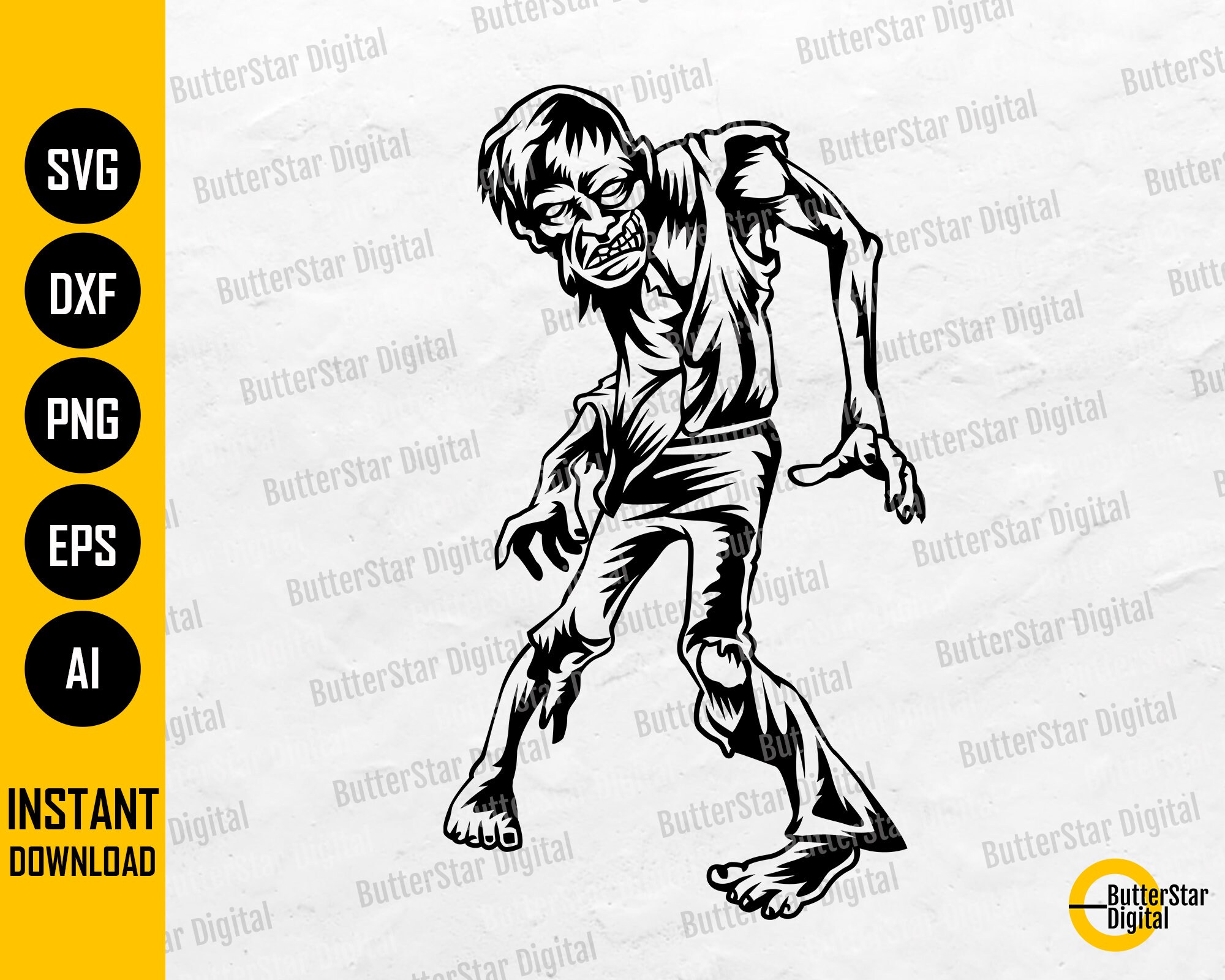 Walking Zombie SVG Horror Monster SVG Fun Halloween - Etsy