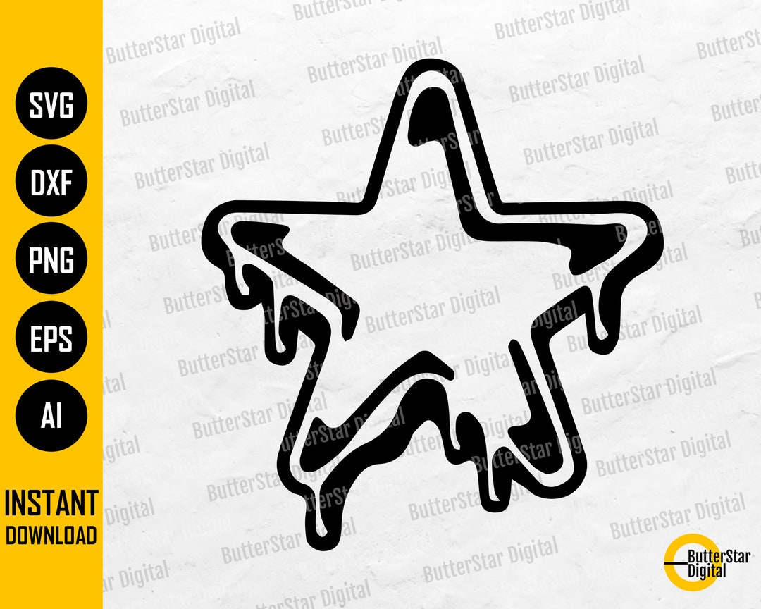 Dripping Star SVG | Basic Shape SVG | Celestial Decal T-shirt Sticker ...