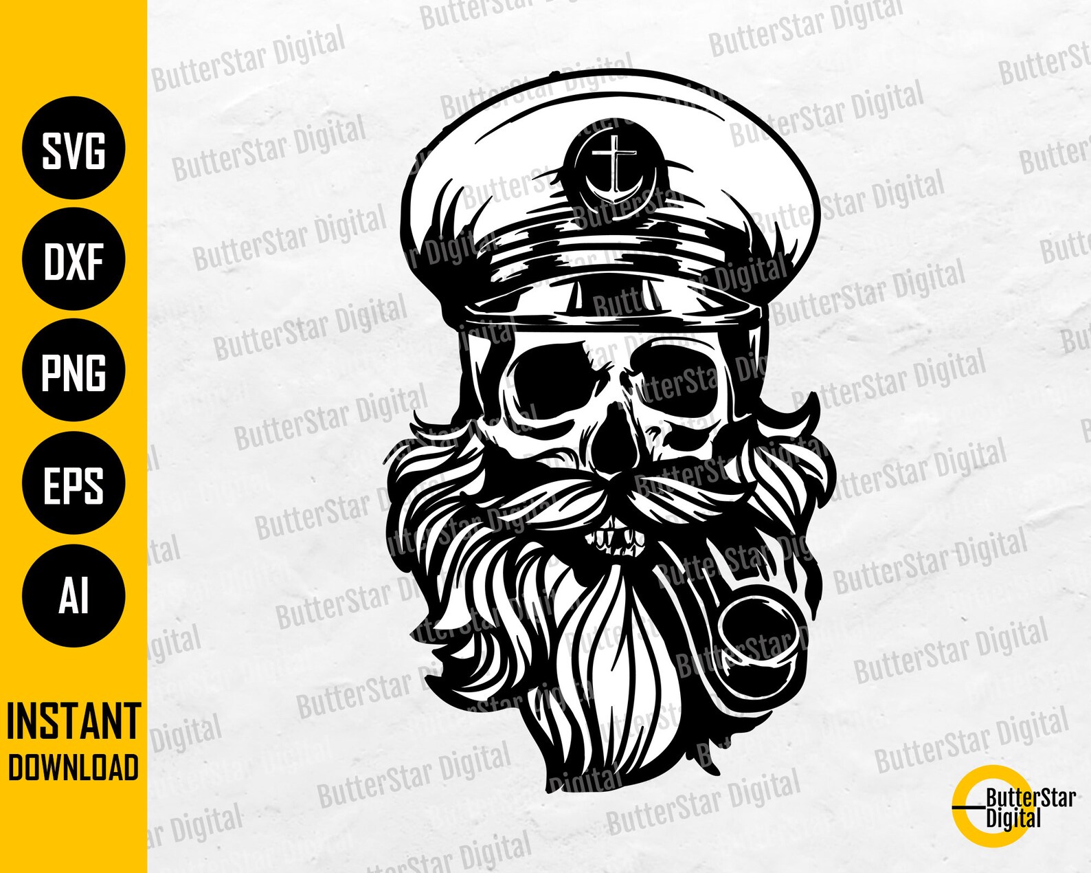 Skull Boat Captain SVG Sailing SVG Yacht Cruise Ship Ocean - Etsy