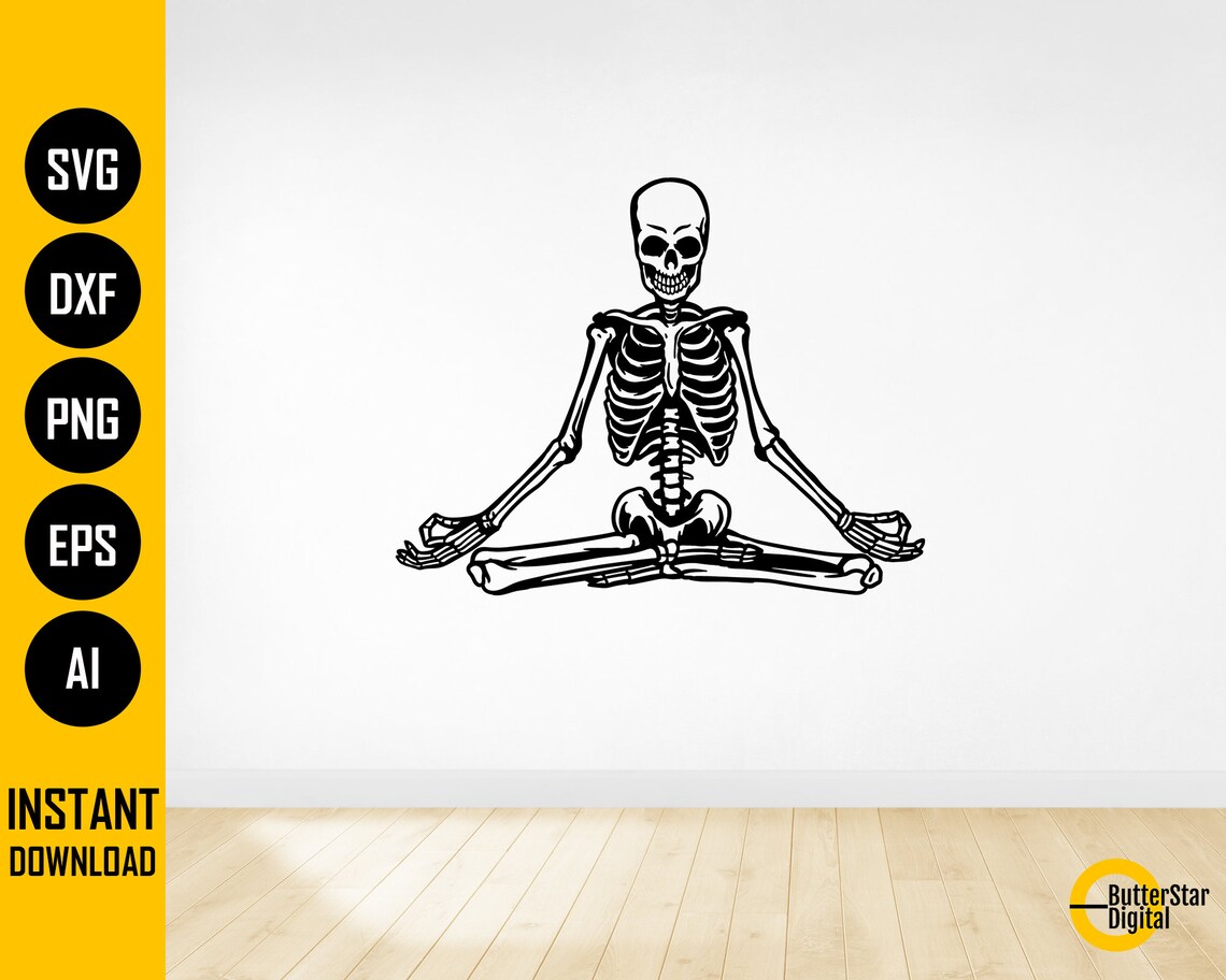 Meditating Skeleton SVG Yoga SVG Namaste SVG Meditate - Etsy