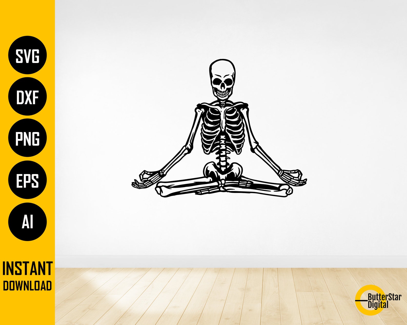 Meditating Skeleton SVG Yoga SVG Namaste SVG Meditate - Etsy