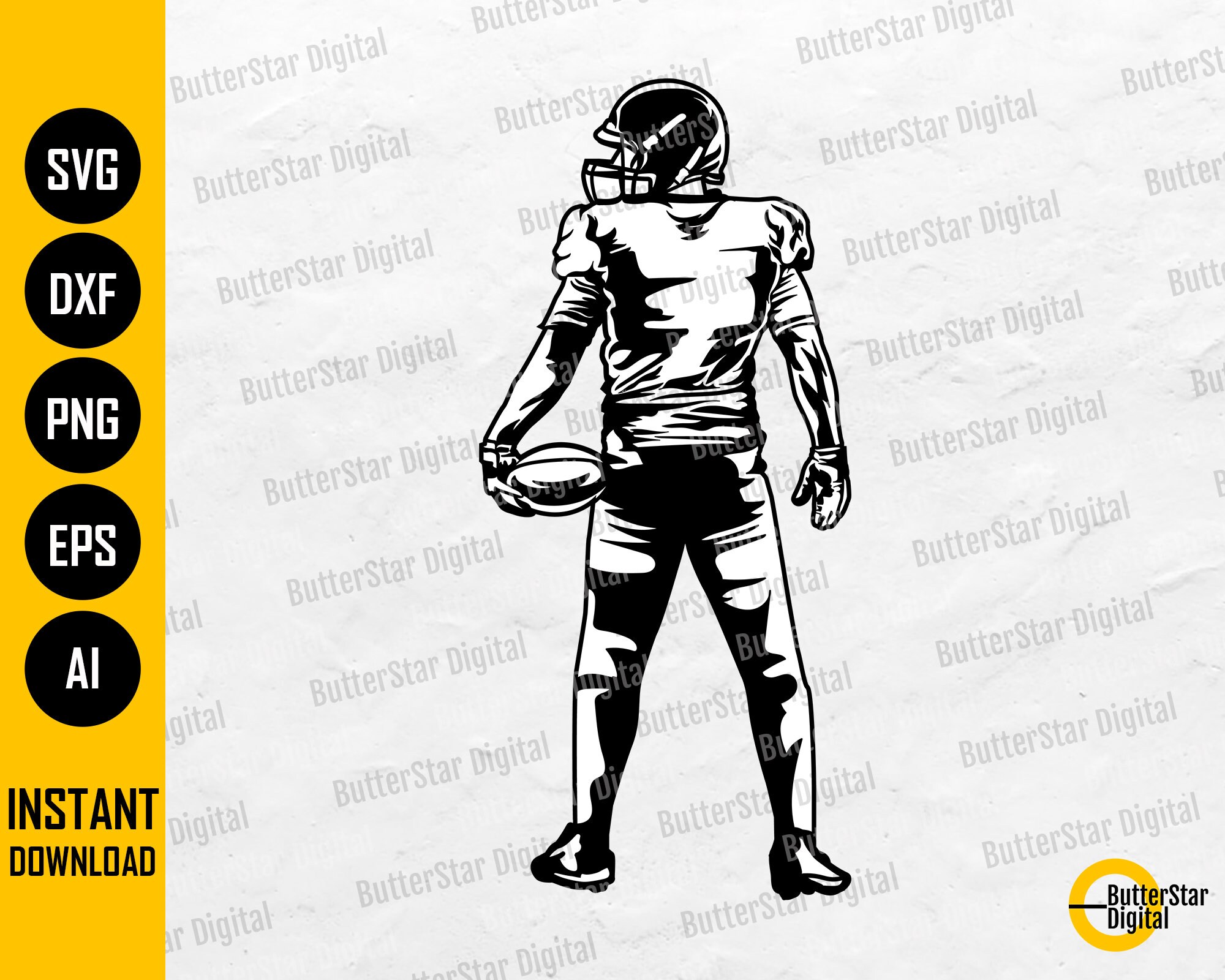 Football Player With Ball SVG Quarterback SVG Sports - Etsy