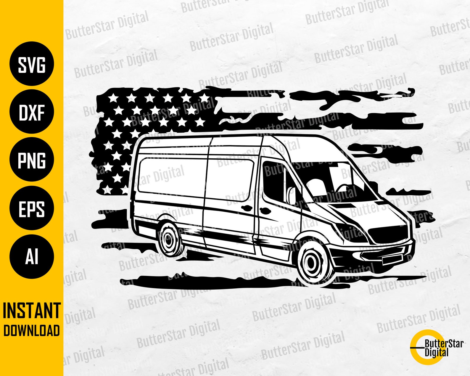 US Cargo Delivery Van SVG American Vehicle SVG Usa - Etsy