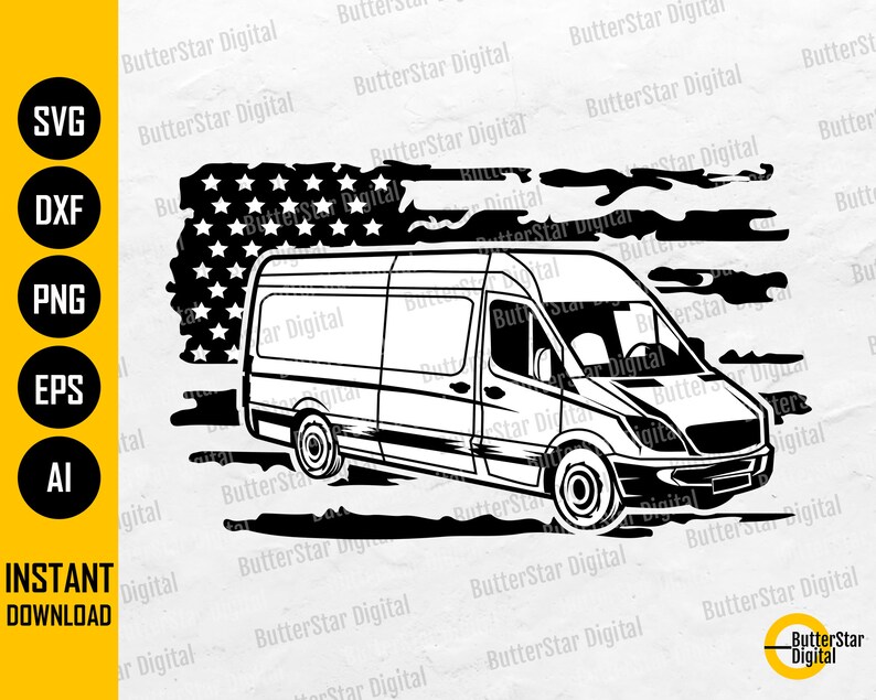 US Cargo Delivery Van SVG American Vehicle SVG Usa - Etsy