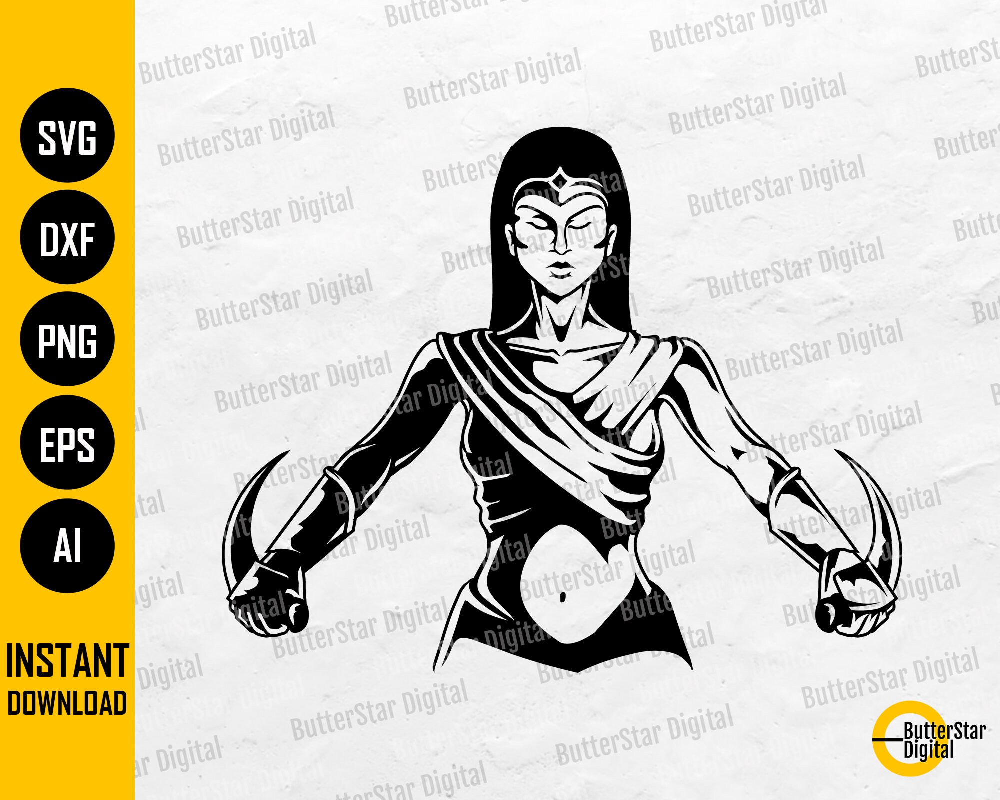 Female Warrior SVG Fighter Sword Dagger Glory Brave Battle - Etsy