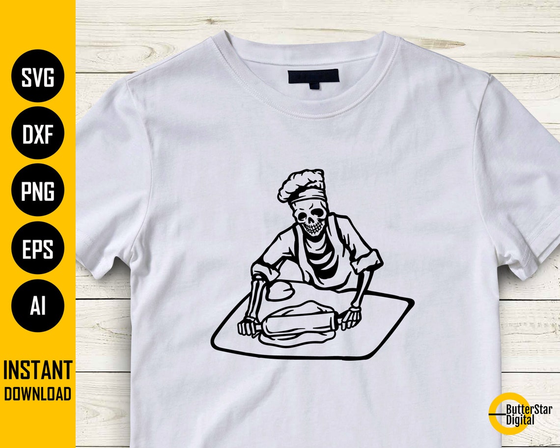 Baker Skeleton SVG Baking SVG Rolling Pin Bake Cake - Etsy