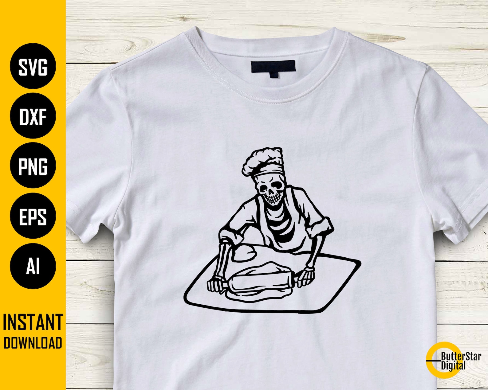 Baker Skeleton SVG | Baking SVG | Rolling Pin Bake Cake Pastries ...