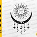 Sun and Moon SVG Celestial SVG Mystical SVG Boho Svg Cricut Silhouette ...