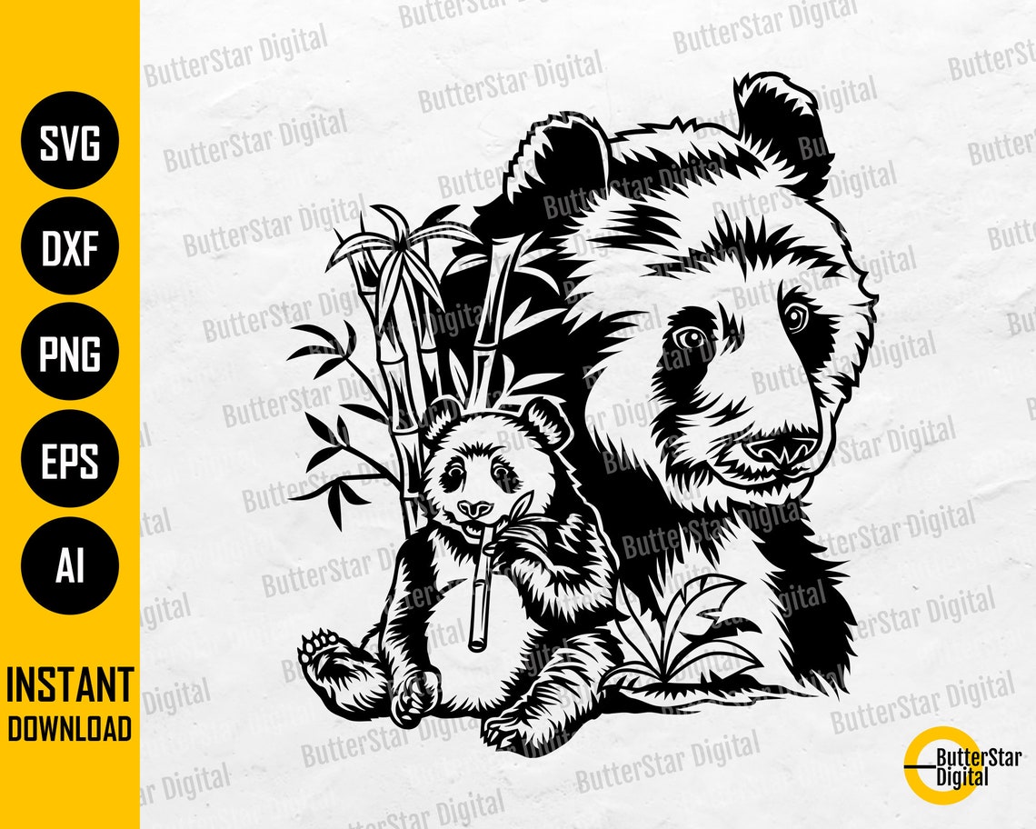 Panda Bear SVG Cute Wild Animal T-shirt Decal Stencil Vinyl - Etsy