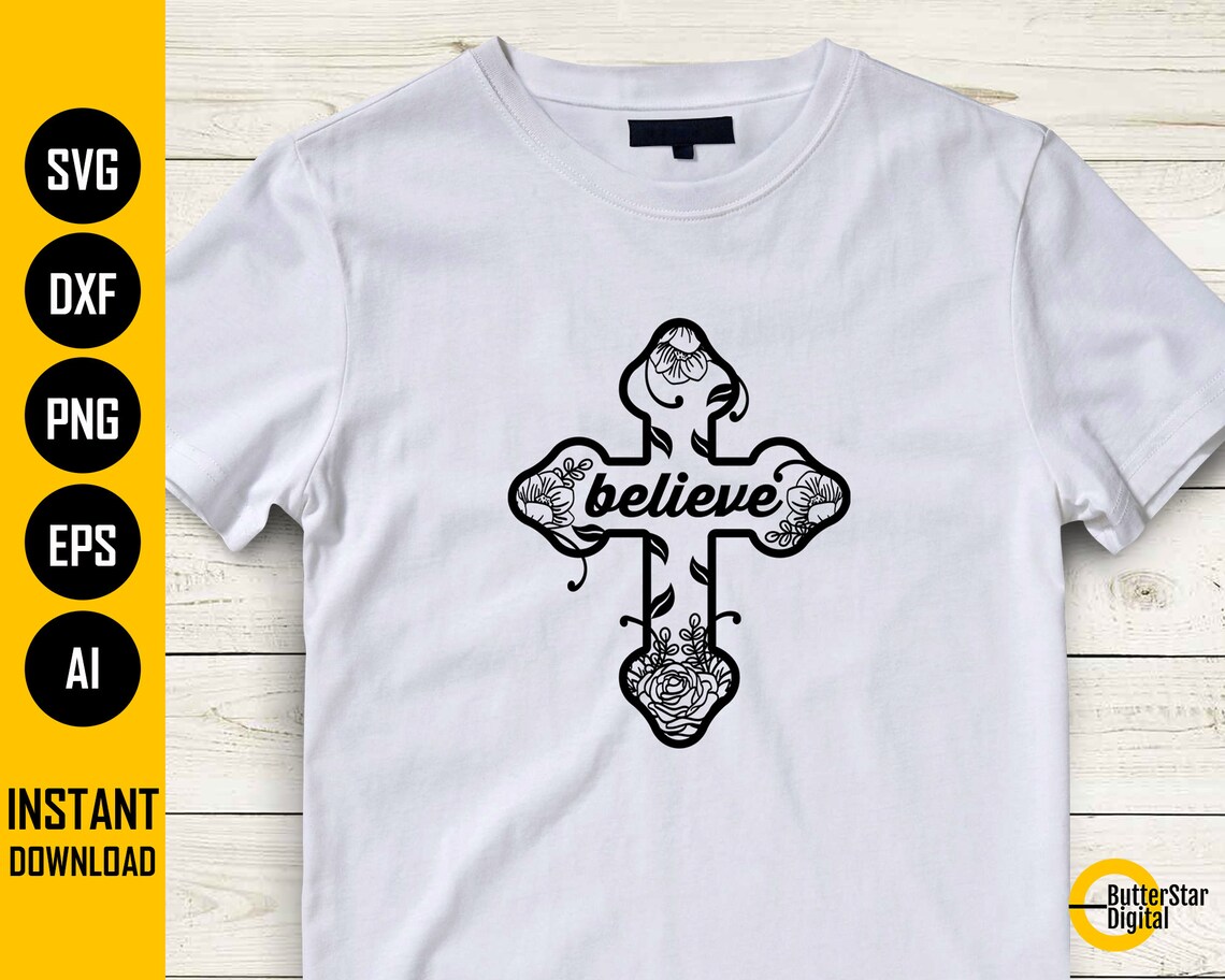 Believe Cross SVG Believe SVG Faith SVG Religious Decal | Etsy