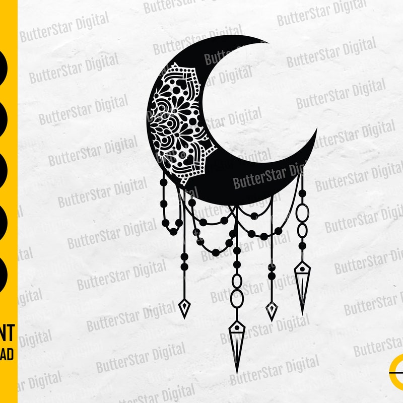 Moon Zentangle - Etsy