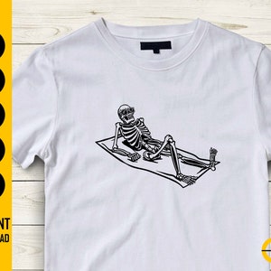 Skeleton Sunbathing SVG | Beach SVG | Tropical SVG | Summer Sun Sand ...