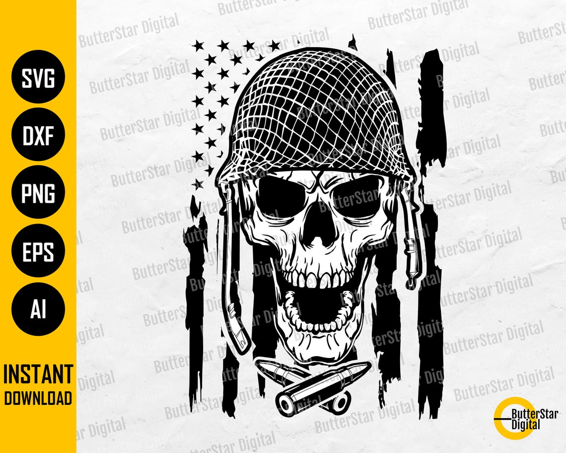 US Soldier Skull SVG United States Army Military War | Etsy