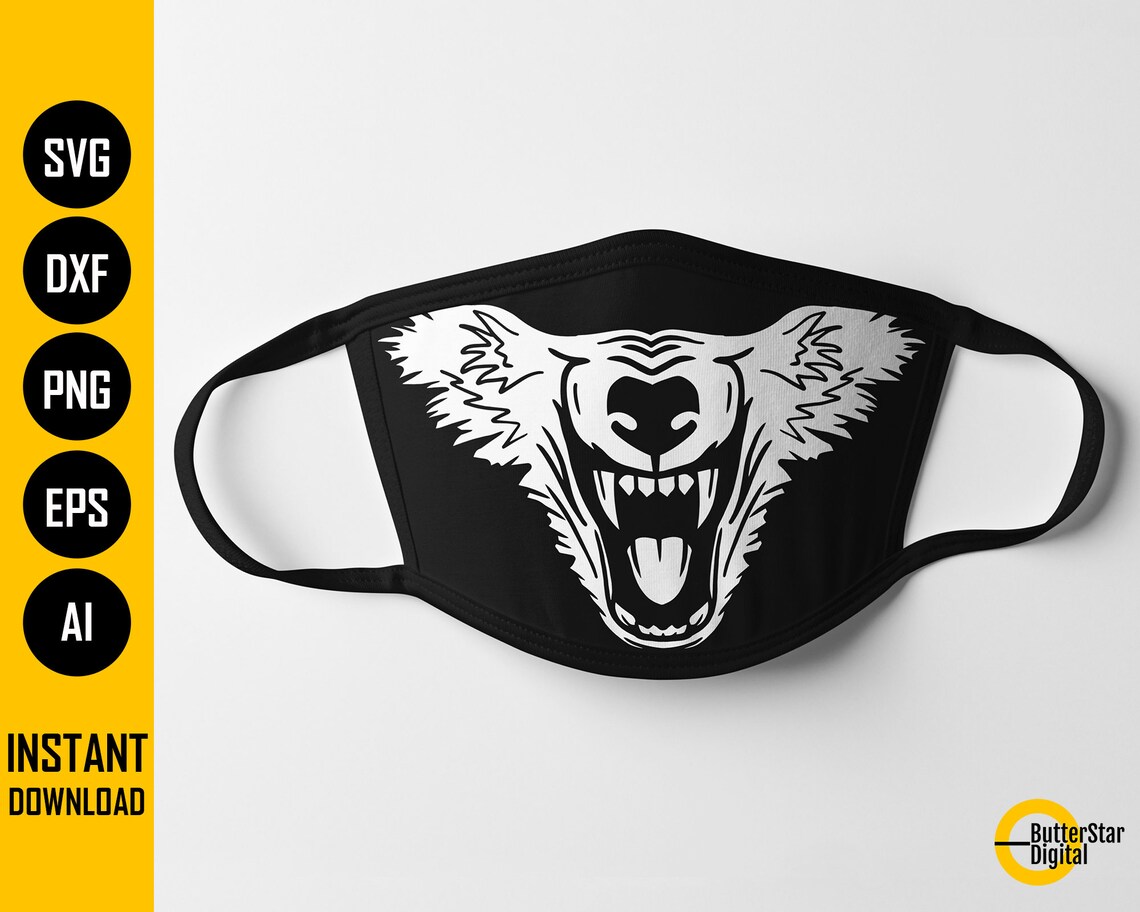 Animals BUNDLE Face Mask SVG Wild Facemask Roar Mouth | Etsy