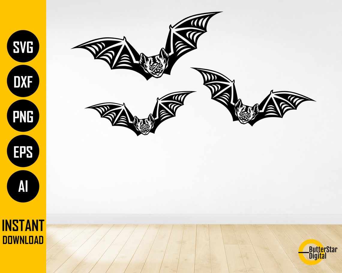 Vampire Bat SVG Spooky Halloween Animal Sticker Wall Art - Etsy