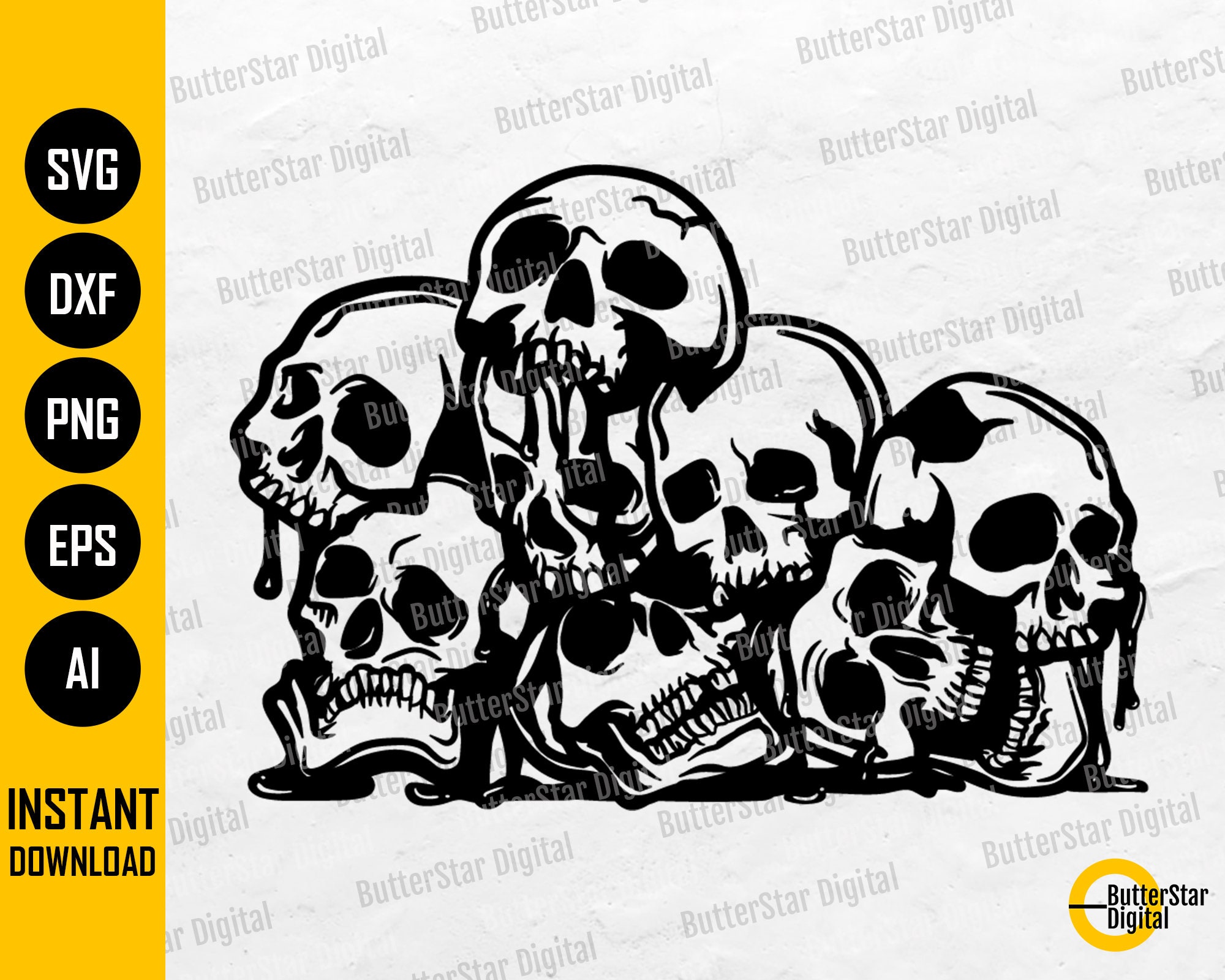 Bloody Skulls Pile SVG Skeletons SVG Gothic Shirt Decal - Etsy Israel