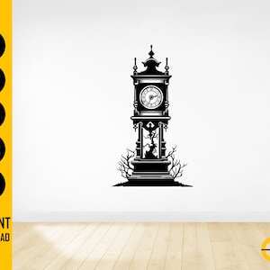 Gothic Grandfather Clock SVG | Time Wall Decor Decoration Decal Vinyl ...