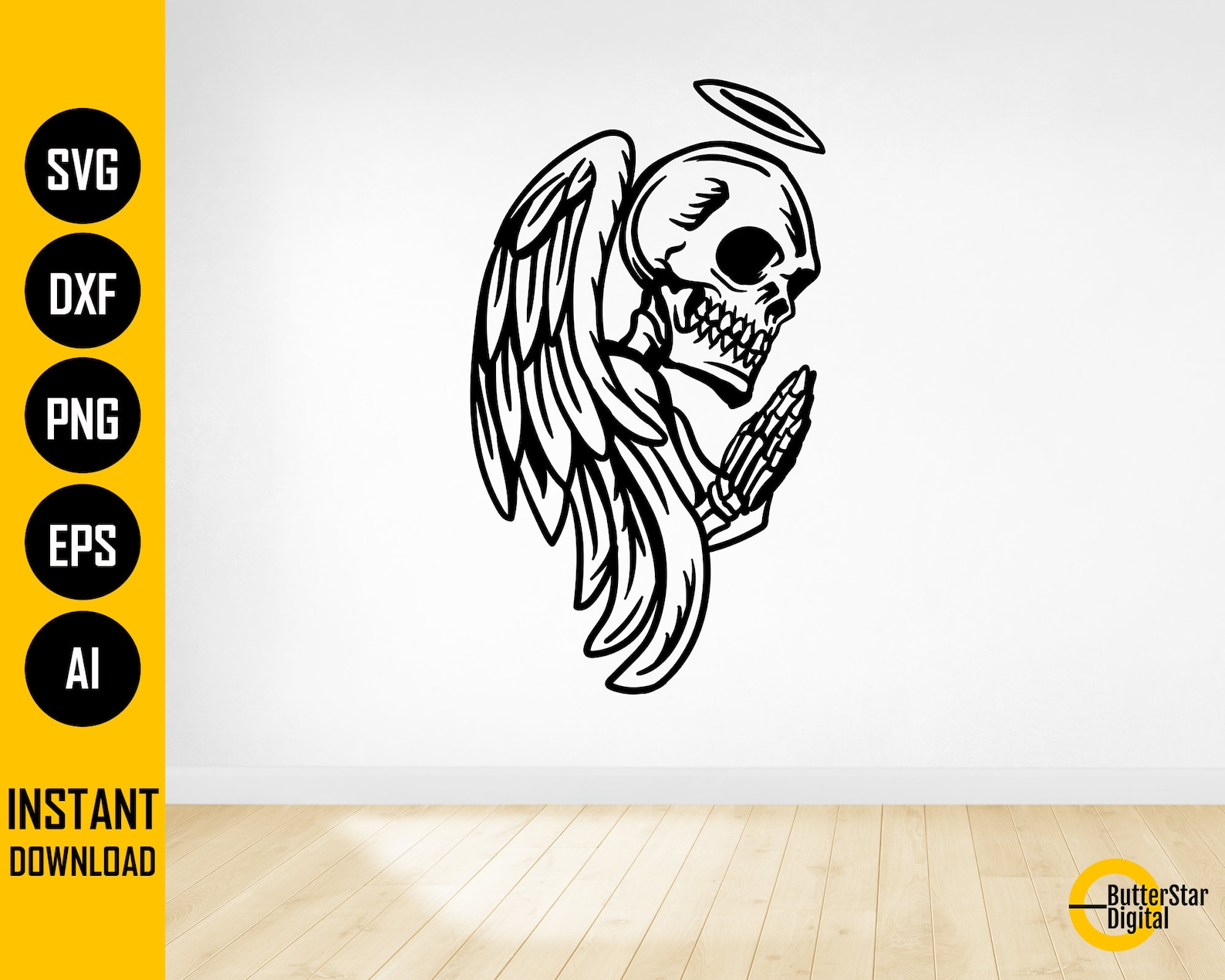 Skeleton Angel SVG Heaven SVG Skull SVG Graveyard Death - Etsy