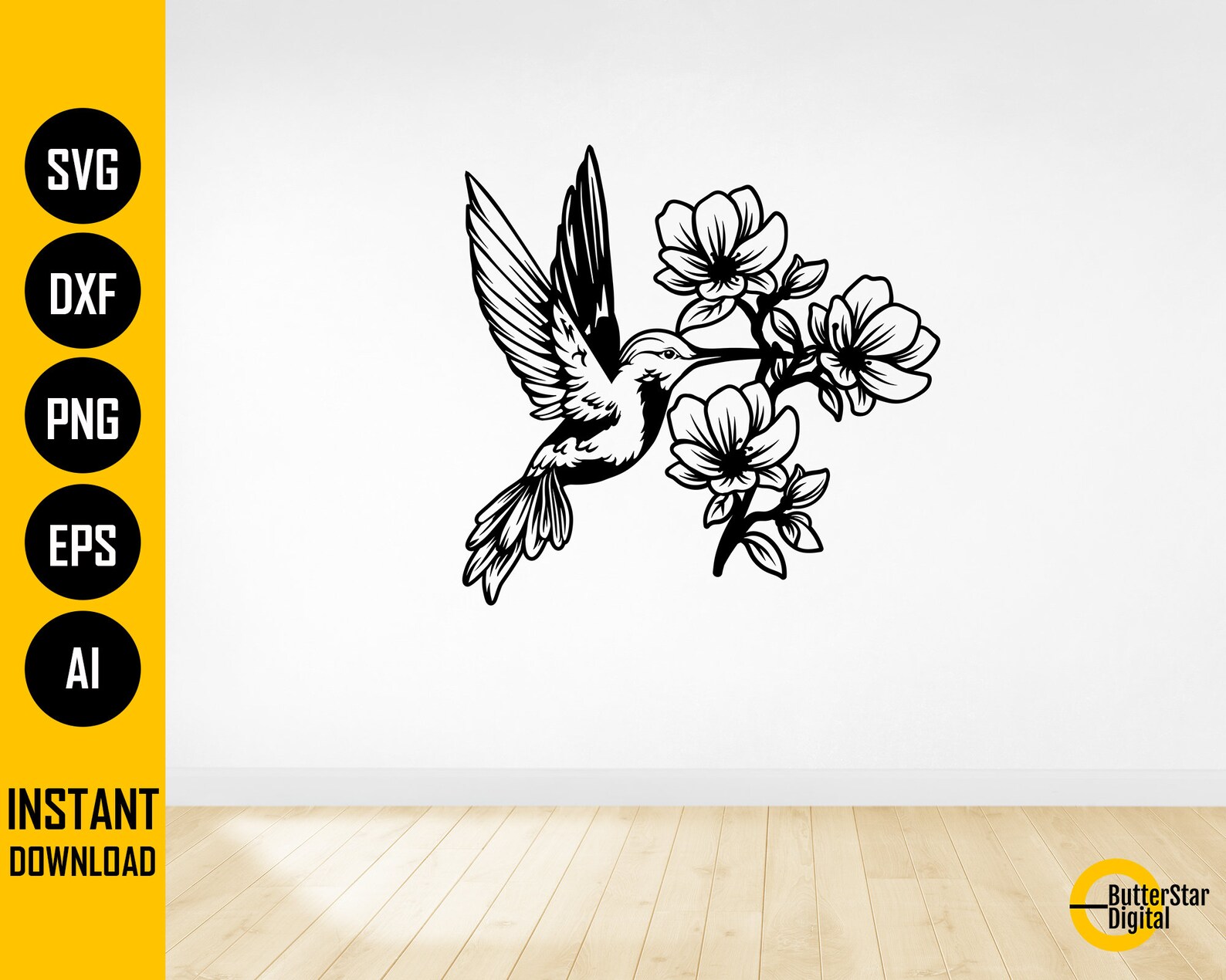 Hummingbird Flowers SVG Florals SVG Wild Animal SVG Cricut Cut Files ...