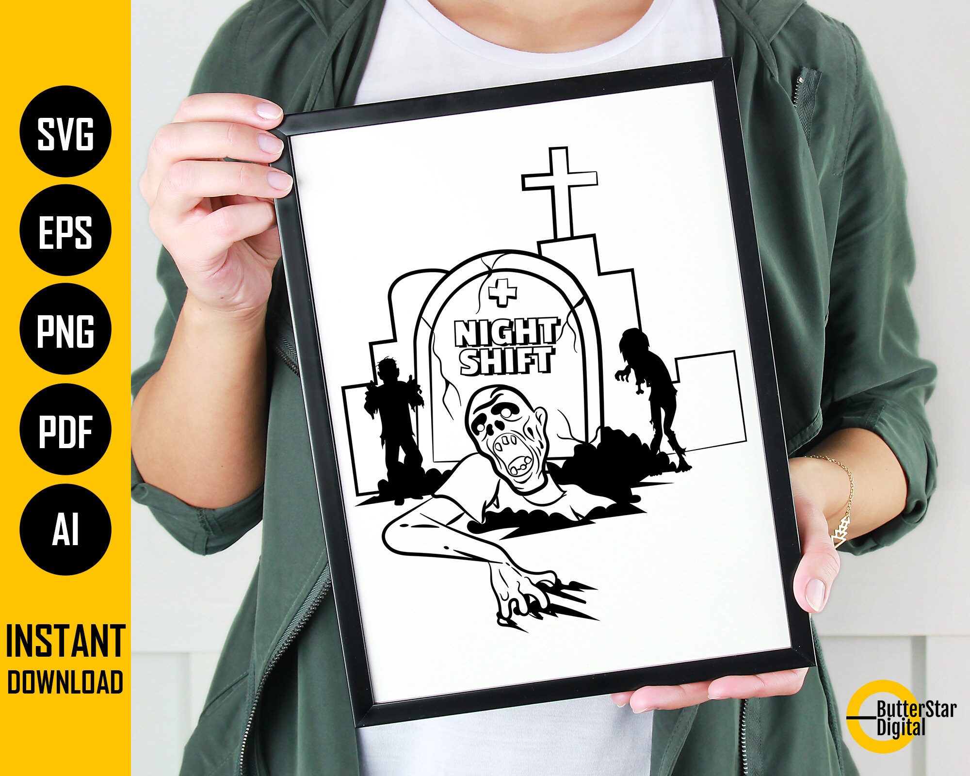 Night Shift Zombies SVG Shirt Mug Bag Sign Gift Cricut - Etsy