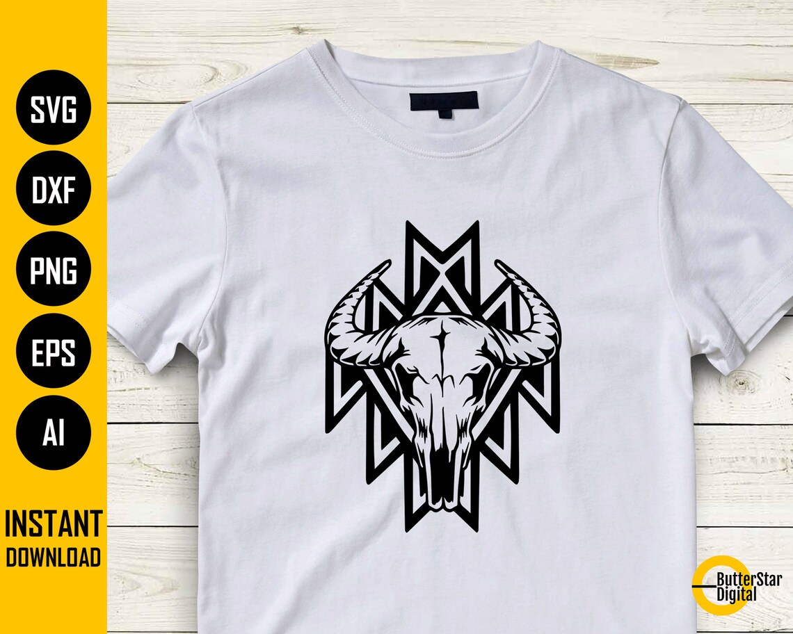 Aztec Cow Skull SVG Retro Western SVG Vintage Rodeo SVG - Etsy