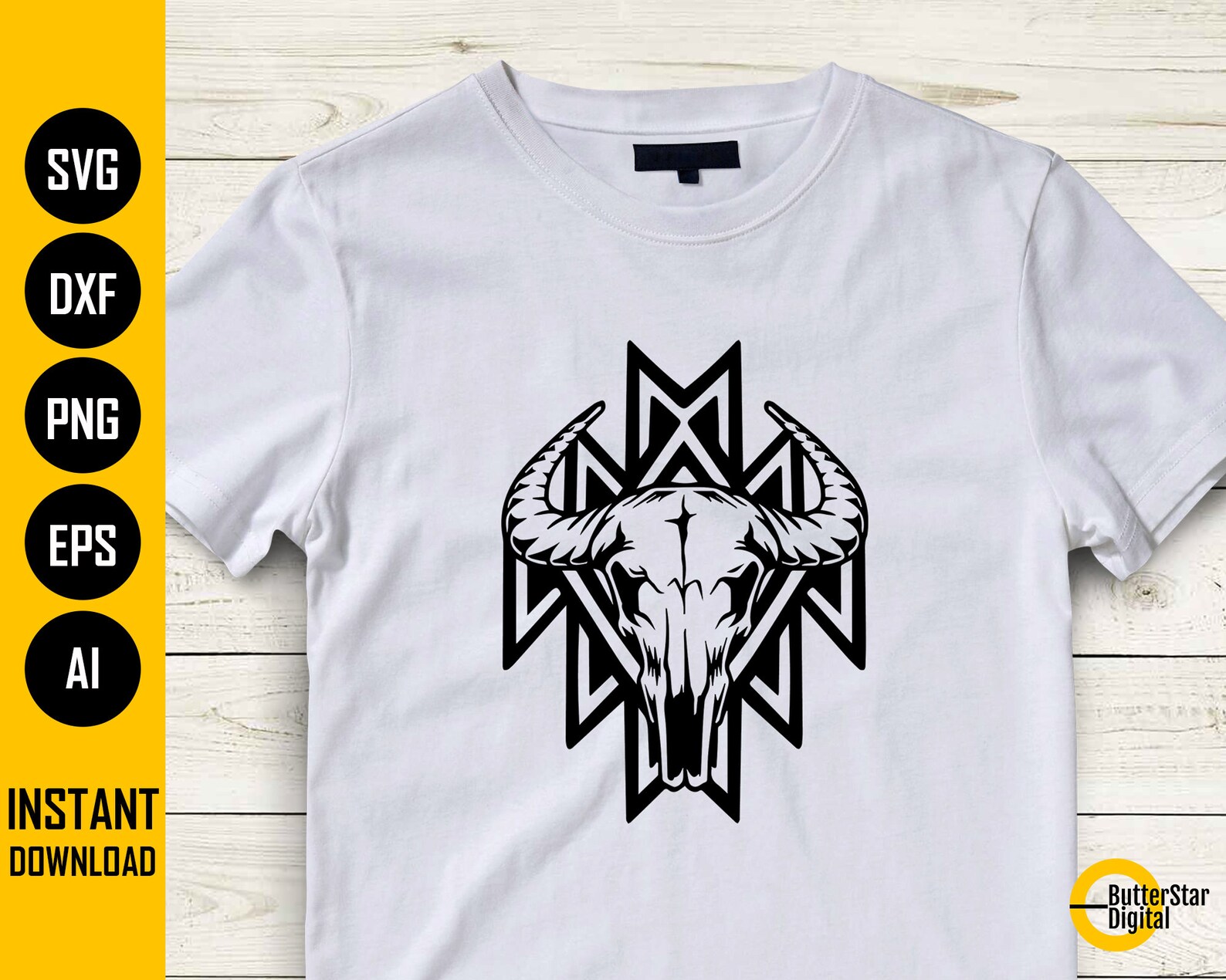 Aztec Cow Skull SVG Retro Western SVG Vintage Rodeo SVG - Etsy